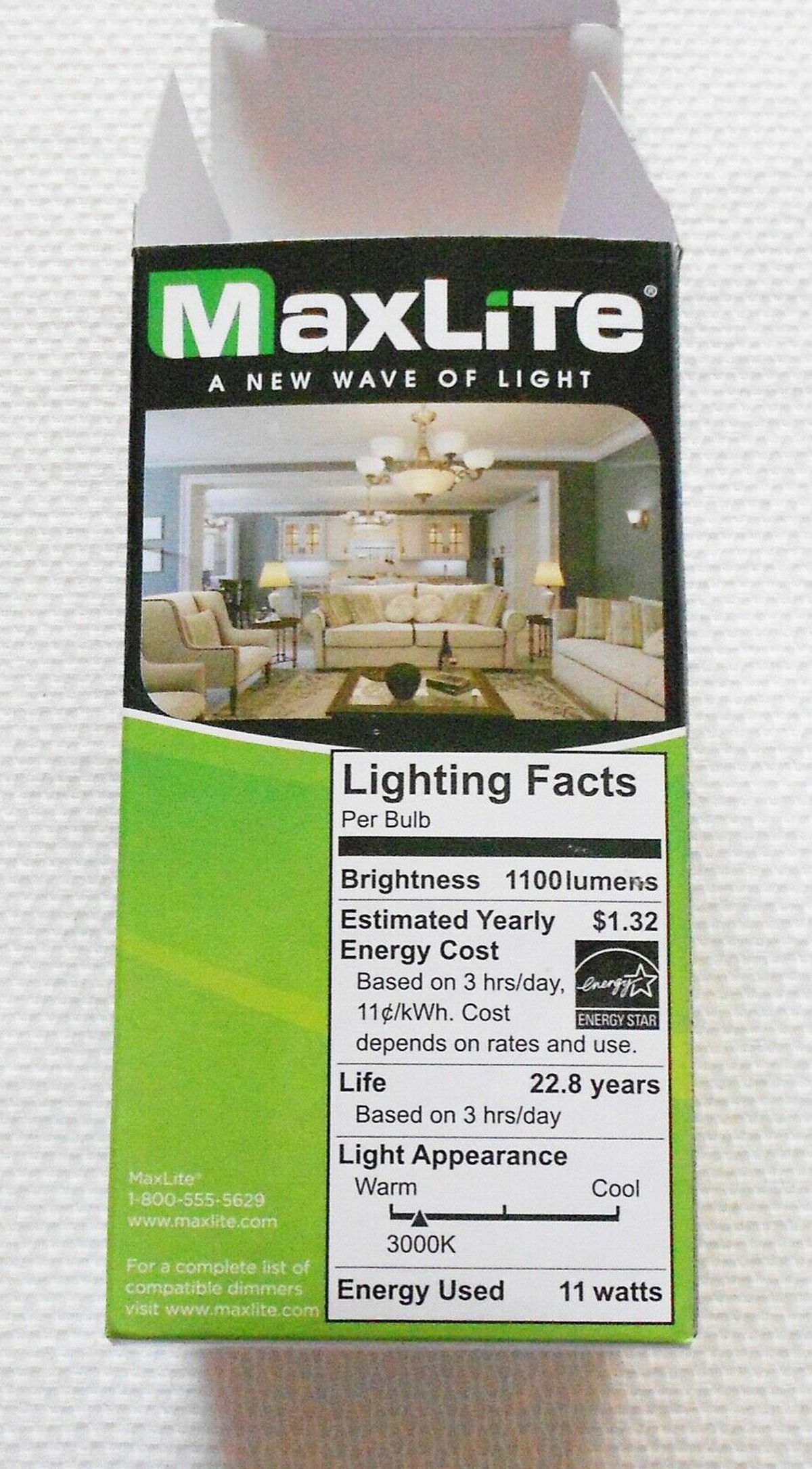 MaxLite E11A19GUDLED30/G7 LED GU24 25000hours 11W 100lm/W Light bulb ...
